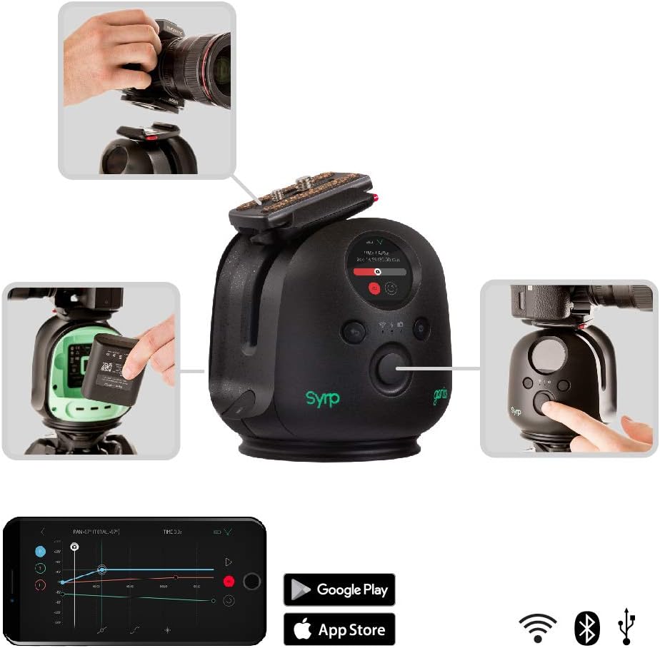 Syrp Genie II Pan Tilt Motion Control, 2 Axis for Timelapse and Video, Wireless, App Control ...