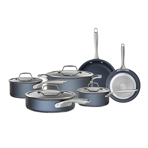 Bialetti Sapphire Hard Anodized Nonstick 10-Piece Oven-Safe Cookware ...
