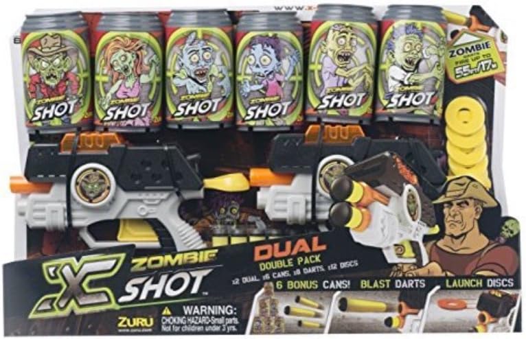 Amazon.com: Zombie X Shot Dual Double Pack - Cans, Darts, and Discs ...