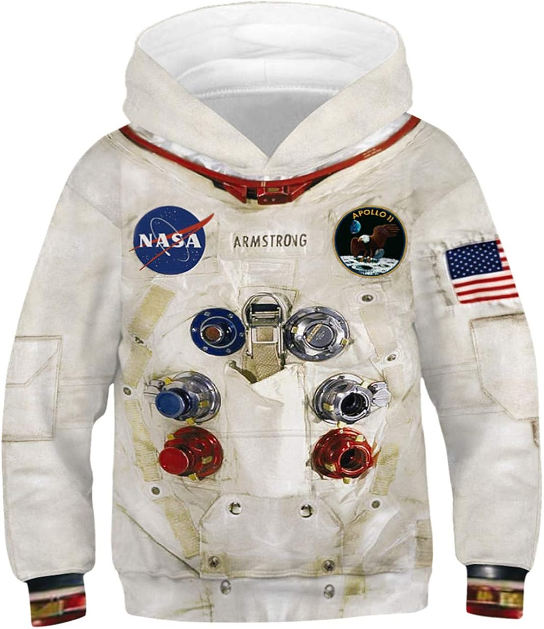 ENLACHIC Boy's NASA Hoodies Cool 3D Graphic Print Hoodie Pullover ...