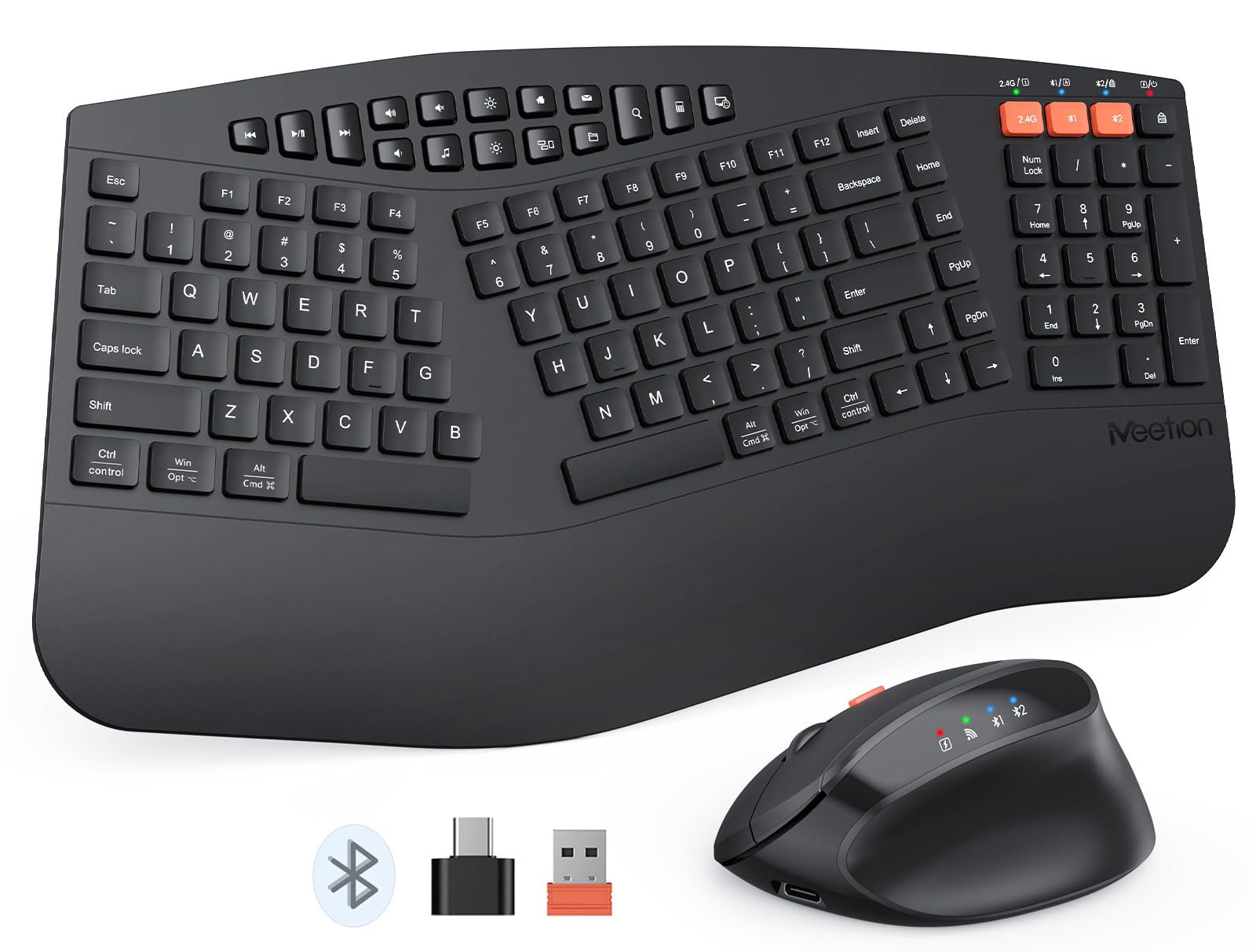 Mua Ergonomic Bluetooth Keyboard and Mouse with Wrist Rest, Adjustable ...