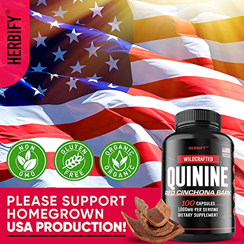 HERBIFY Quinine - Powerful Quinine Tablets - Red Cinchona Bark - Herbal ...