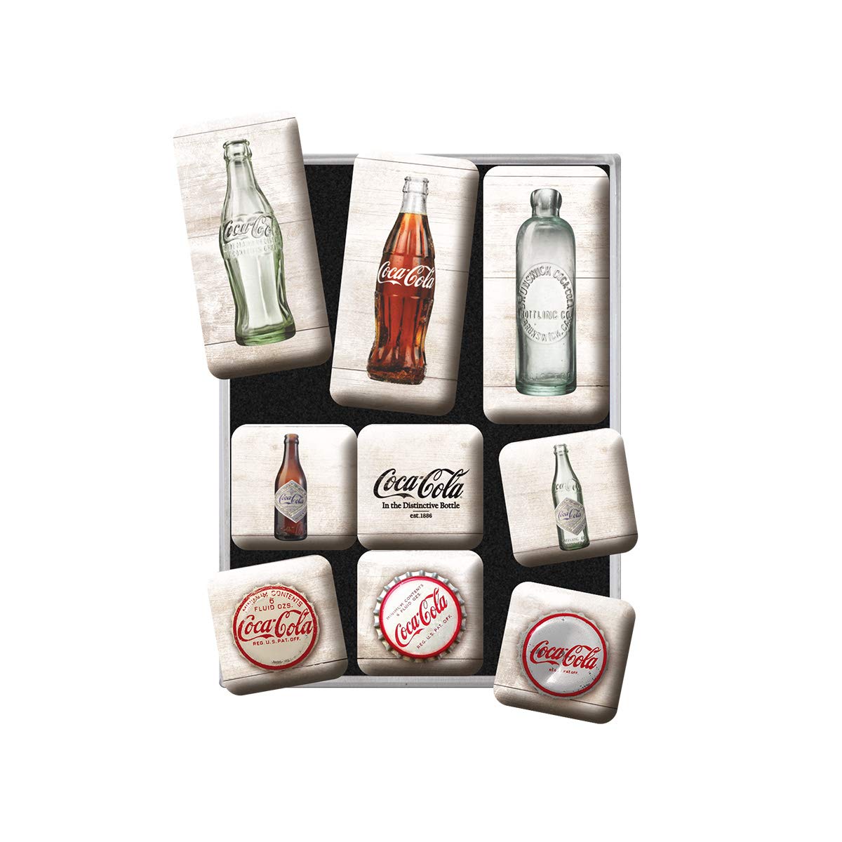Nostalgic Art 83082 Coca Cola Bottle Timeline Magnet Set 9pcs ...