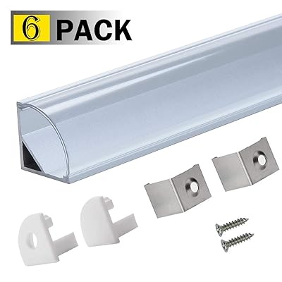 Buy StarlandLed 6 Pack 1M3.3ft V-Shape LED Channel Aluminum with Clear ...