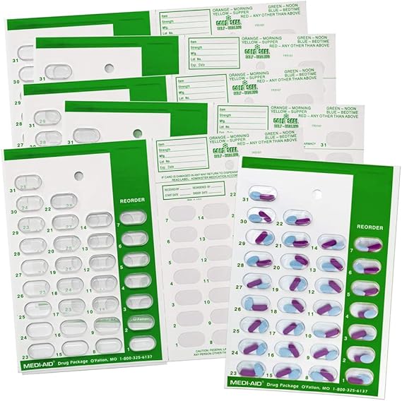 Amazon.com: Color Coded Monthly 31 Day Medication Blister Cards Cold ...