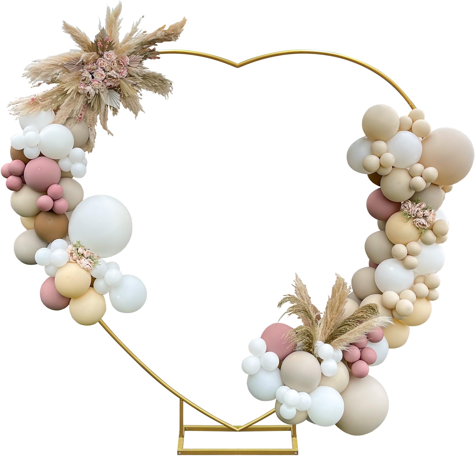 Heart Shape Wedding Arches for Ceremony,6.7ft Gold Arch Backdrop Stand ...