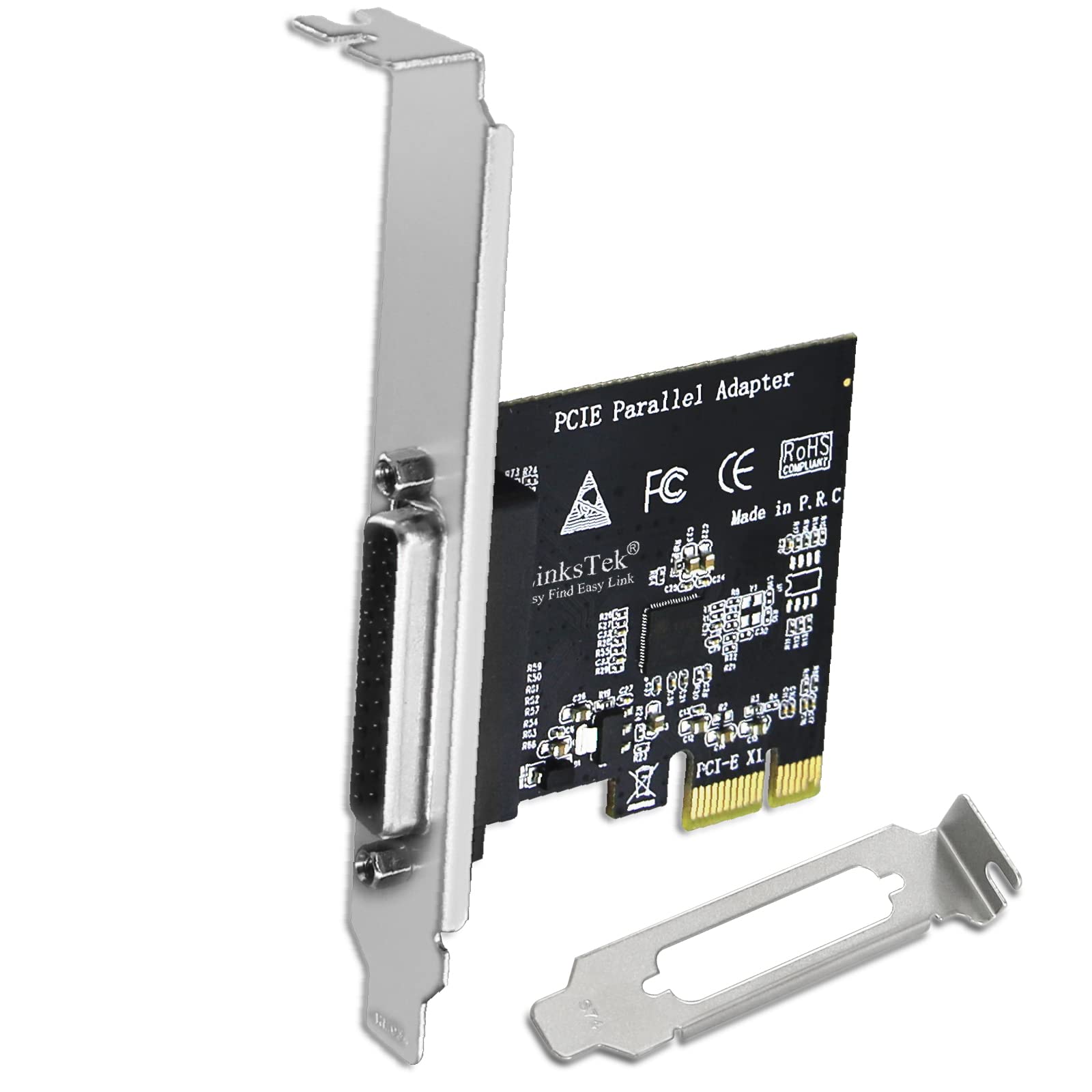 LinksTek 1-Port PCI Express Parallel Card for Printers, IEEE 1284 ...