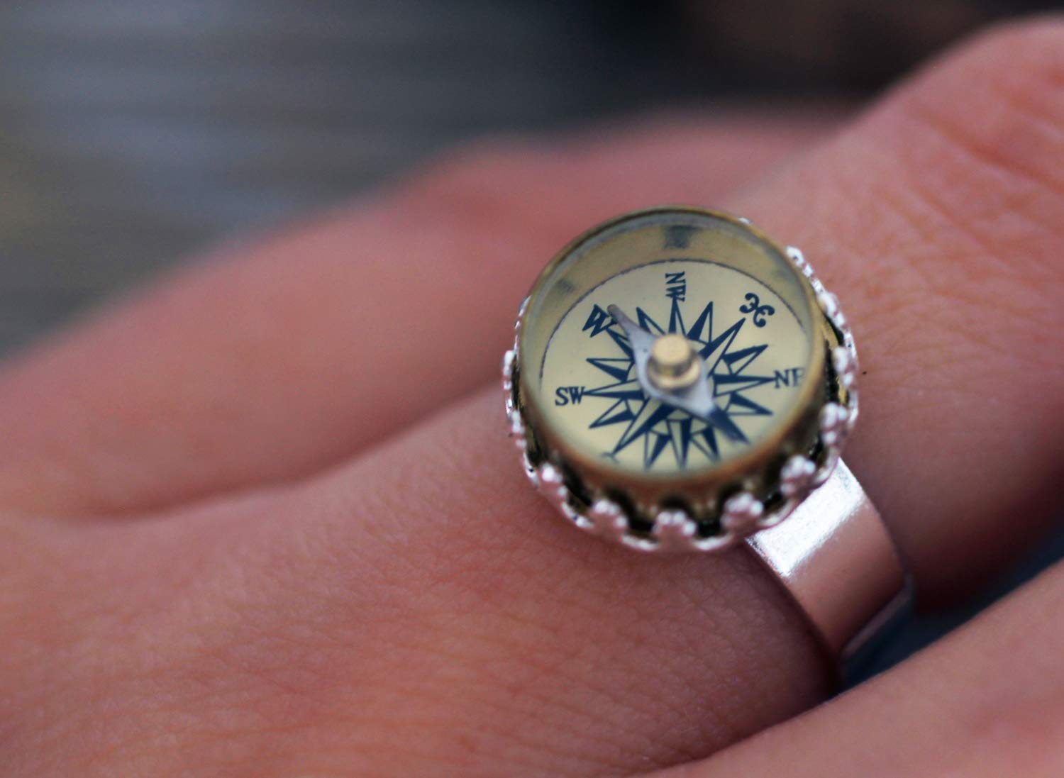 Amazon.com: Compass Ring, Compass Jewelry, Functioning Compass Ring ...