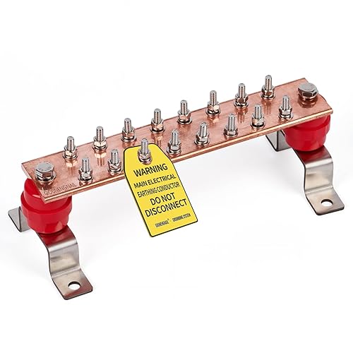 GOUNENGNAIL- 10" Copper Ground Bar Kit,900A Grounding Busbar Bar with ...