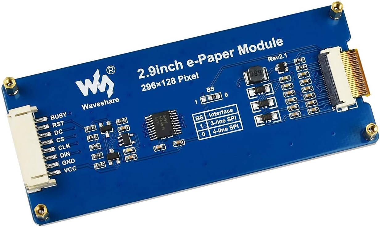 Waveshare 2.9Inch E-Paper Display Module(B) V2,296×128 Resolution E-Ink ...