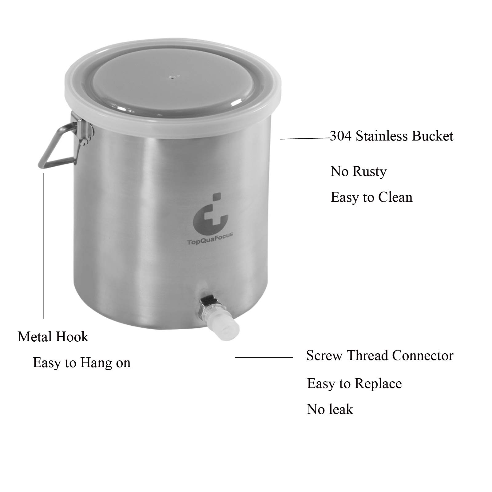 TopQuaFocus Stainless Steel Enema Bucket Kit for Colon Cleansing ...