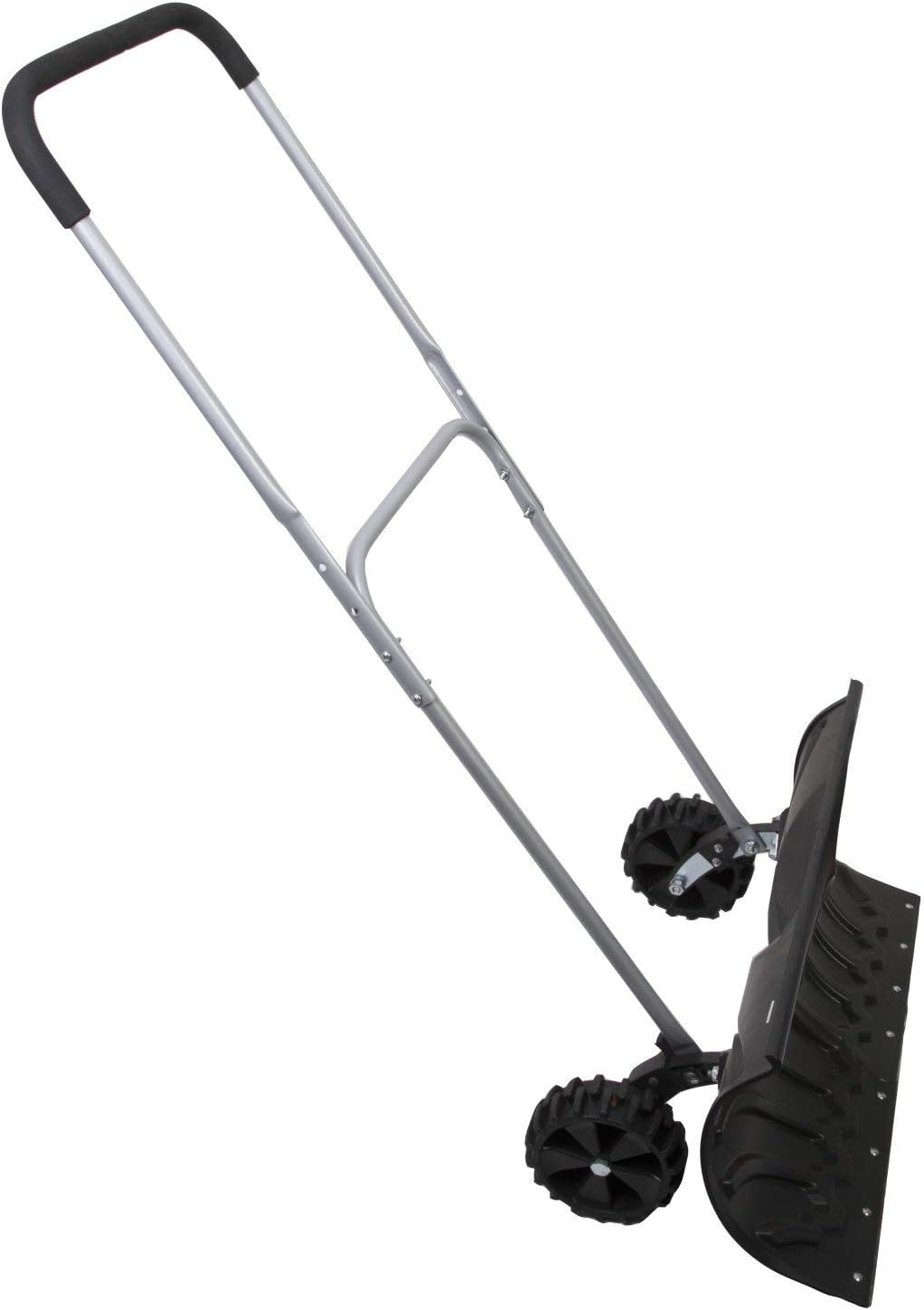 Heavy Duty Adjustable Rolling Snow Pusher With 6" Rubber Wheels: Amazon ...