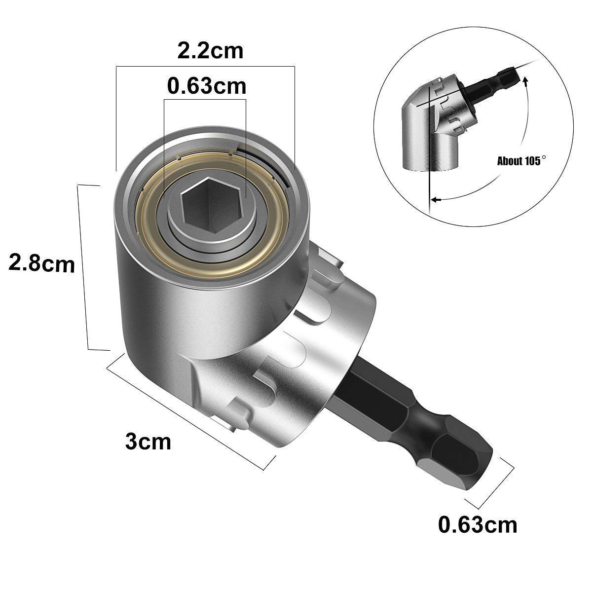 CIGOTU Right-Angle Drills 105 Degree Right Steel Angle Driver Angle ...