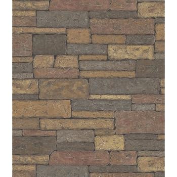 Brewster 145-41394 Northwoods Lodge Adobe Brown Bricks Wallpaper ...