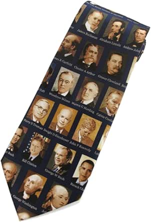 Men's 100% Silk US Presidential Portraits Necktie Tie Neckwear at ...