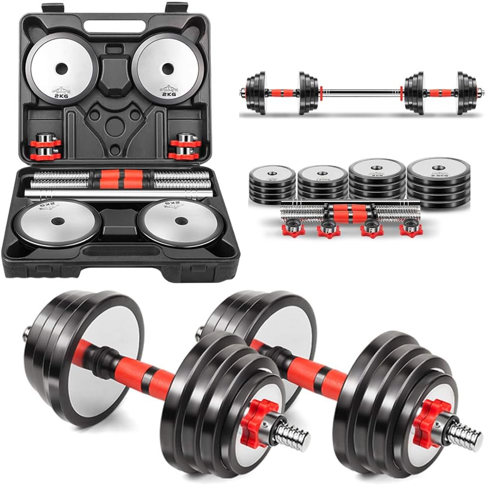 Ensemble Haltères (1 Paire) 15-30KG Placage en Acier Pur Kit Combiné ...