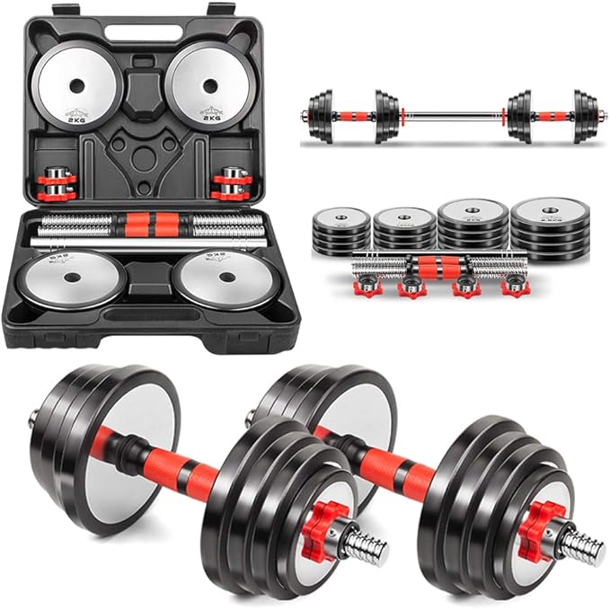 Ensemble Haltères (1 Paire) 15-30KG Placage en Acier Pur Kit Combiné ...