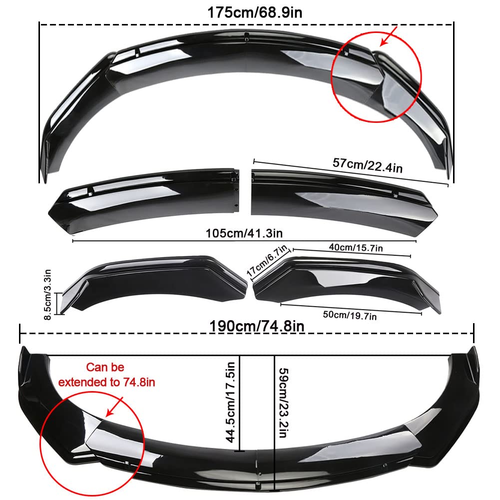 Mua Universal 69" - 73" Adjustable Car Front Bumper Lip Splitter Chin ...