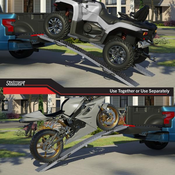 Loading Ramps - Set Of Two 77-Inch Folding Ramps For ATVs, Motorcycles ...