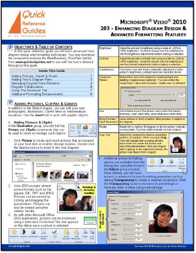 Buy MICROSOFT VISIO 2010 Professional & Standard Quick Reference Guide ...