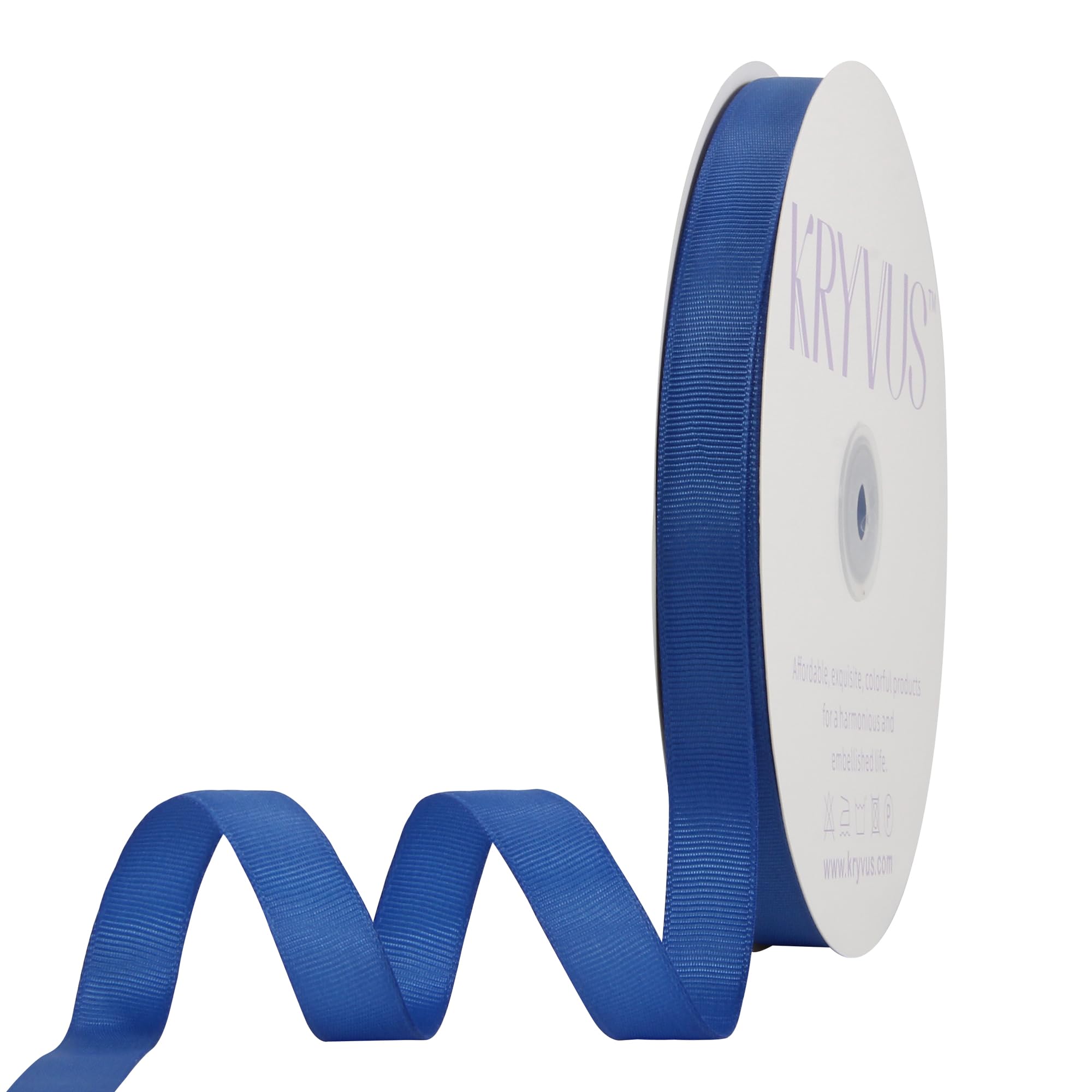 Kryvus Royal Blue Ribbon, Grosgrain Ribbon 5/8 Inch x Continuous 100 ...