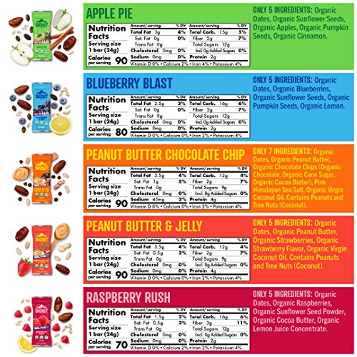 Skout Organic Real Food Bars for Kids Variety Pack (30 Pack) | Organic ...