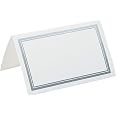 Amazon.com: Silver Rimmed Place Cards - Party Supplies - Placecards And ...