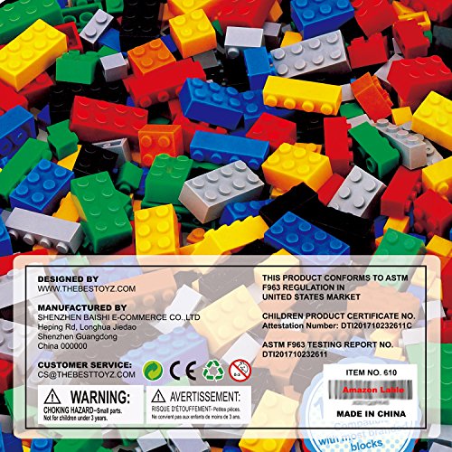 Bestoyz 1000 Pieces Building Blocks, Bulk Classic Building Bricks Toy ...