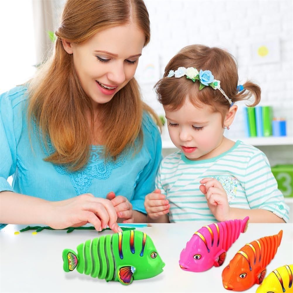 Clockwork Swinging Cartoon Fish Toys, 2024 New Plastic Wiggle Fish ...