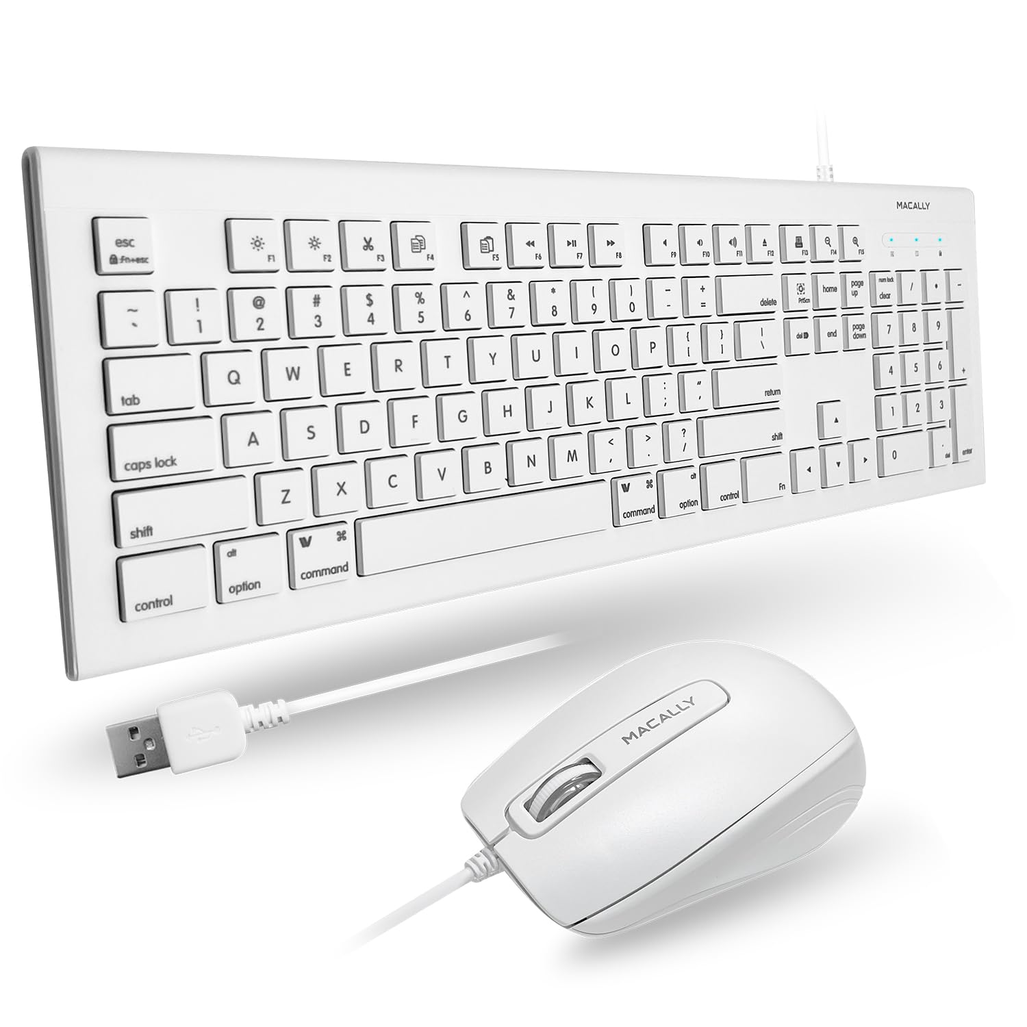 Mua Macally 104 Key USB Wired Keyboard and Mouse Combo with Apple Shortcut Keys for Mac, iMac ...
