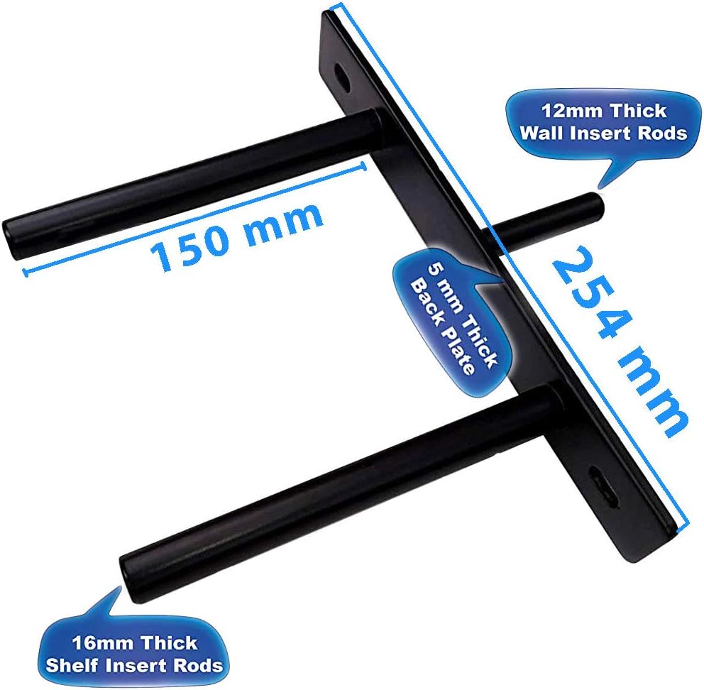 B&Z Extremely Heavy Duty Concealed/Floating Plate Shelf Brackets (254 ...