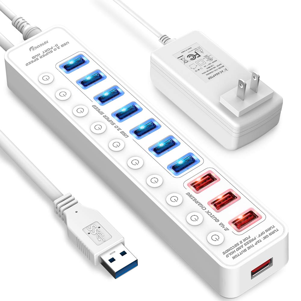 Mua Apanage 11 Port Powered USB 3.0 Hub Splitter, 7 Port USB Data Hub ...