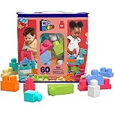 Amazon.com: MEGA BLOKS First Builders Toddler Blocks Toys Set, Big Building Bag with 80 Pieces ...