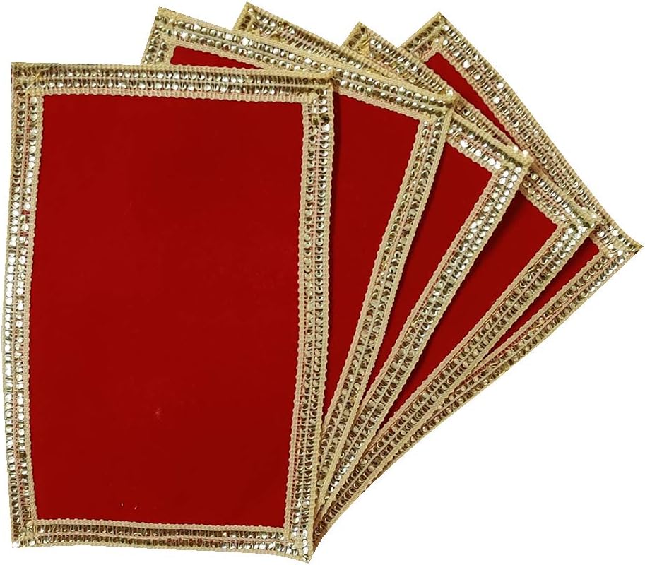 Buy Red Aasan, Velvet Cloth, Plain Red Velvet Kapda for Puja & Mandir ...