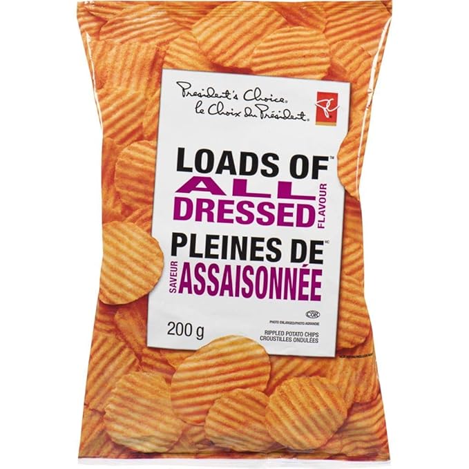 Amazon.com: President's Choice Potato Chips, Loads of All Dressed, 200 ...