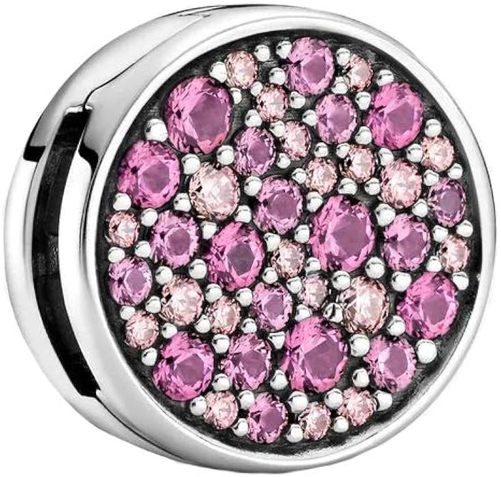 Amazon.com: PANDORA Pink Pave Clip Charm: Jewelry