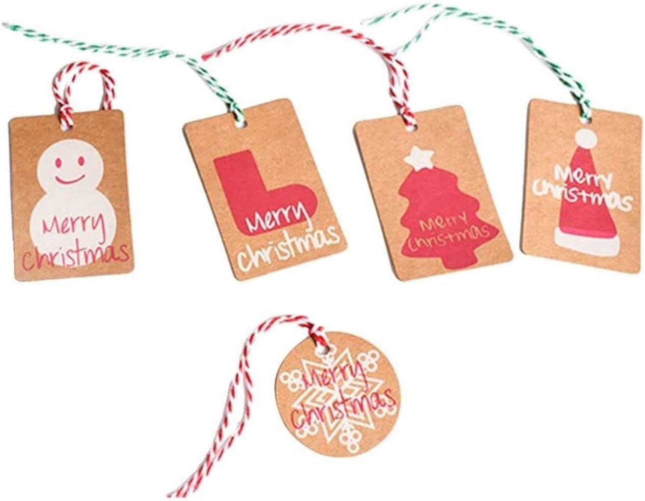 Amazon XIAOGING 50pcs Christmas Paper Tags Favor Tags Gift Tags 