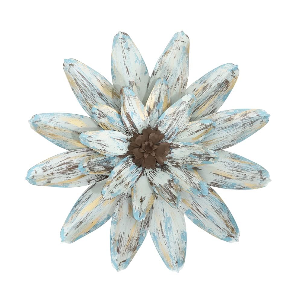 LIFFY 20 inches Metal Flower Wall Decor Outdoor Home Multiple Layer ...