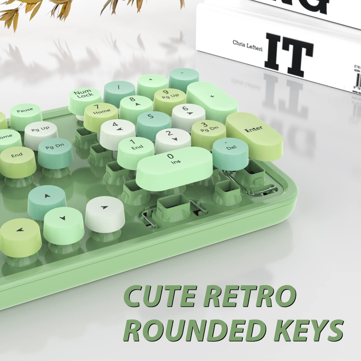 Mua Green Wireless Keyboard and Mouse, KOOTOP Cute Green Colorful ...