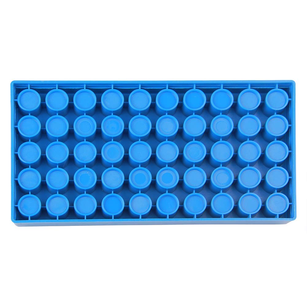 10 Packs Vial Rack Single Blue Holds 50 Standard 12 mm 2 mL vials ...