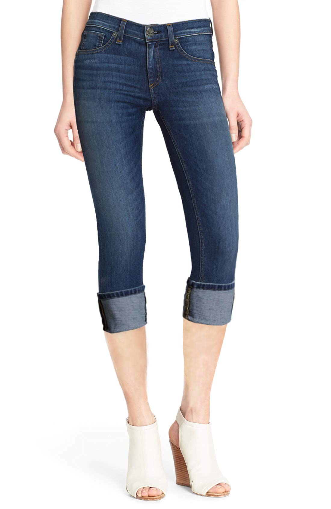 Hybrid & Company Women's Perfectly Shaping Stretchy Deep Cuff Denim ...