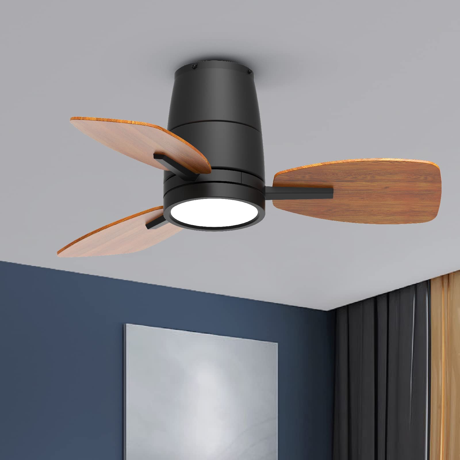 TALOYA Small Ceiling Fan with Lights and Remote Control 30 inch ...
