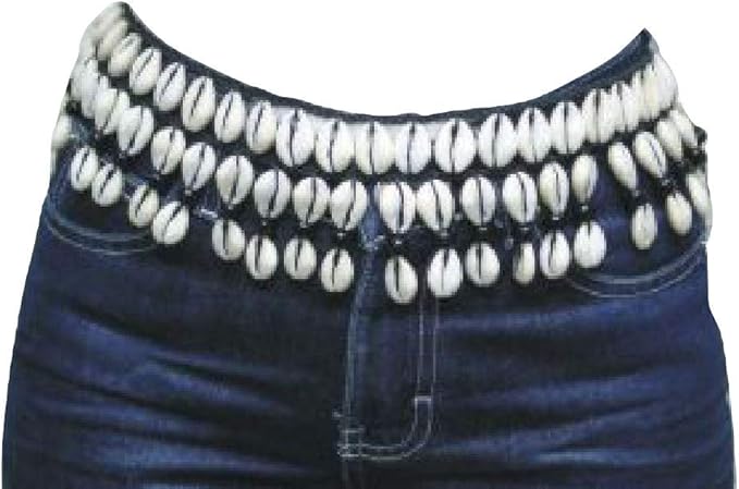 African Inspired Fashions 3 Layer Cowry Shell Belt at Amazon Women’s ...