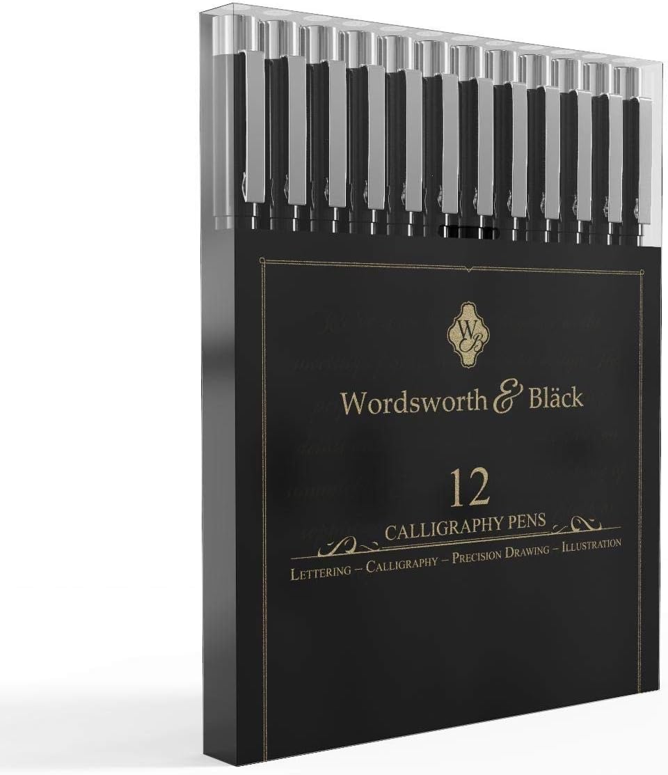 Wordsworth and Black Calligraphy Fineliner Pens – Fine, Thin Tip and ...