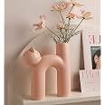 Amazon.com: Cat Vase for Flowers, Cute Cat Shaped Ceramic Vase, Unique ...