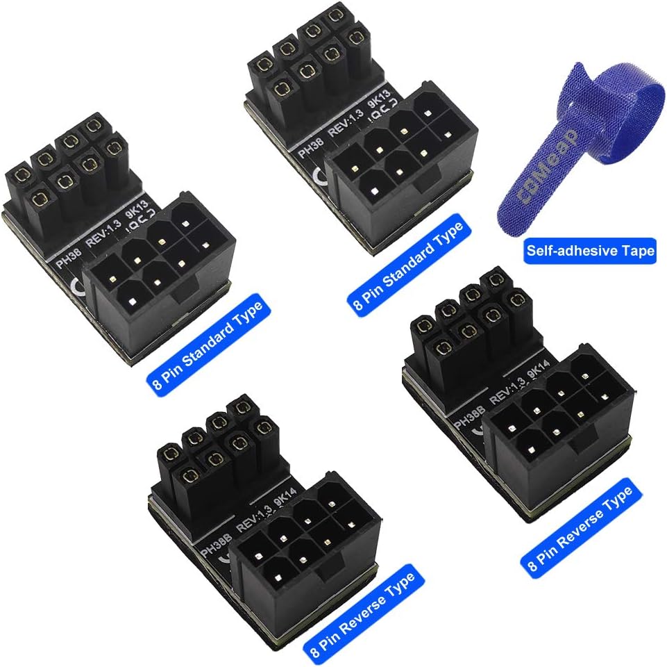 COMeap GPU VGA PCIe 8 Pin U Turn 180 Degree Angle Connector Power ...