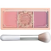 Amazon.com : 3 Color Matte Pink Blush Palette with Brush, Long Lasting ...