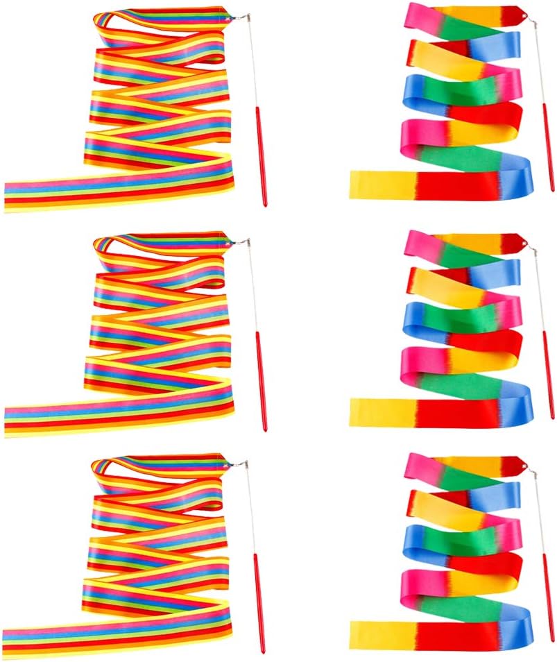 6 Pieces Dancing Streamers Ribbon Wands Rhythmic Streamers Rhythmic ...