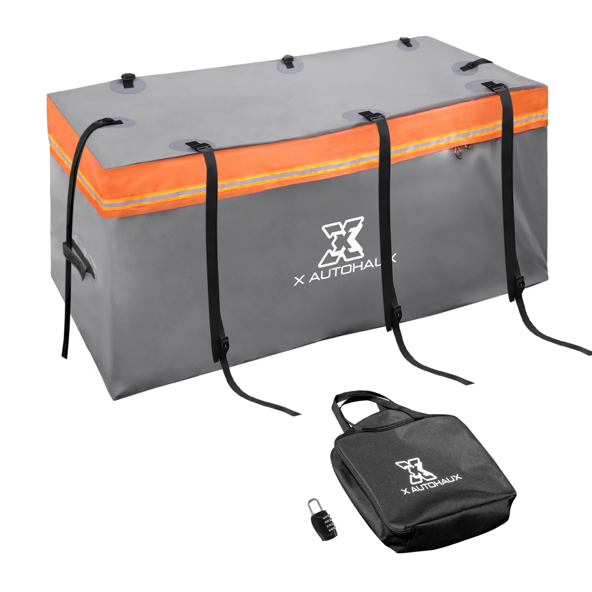 X AUTOHAUX 25 Cubic Feet Hitch Mount Cargo Carrier Bag 1000D PVC ...