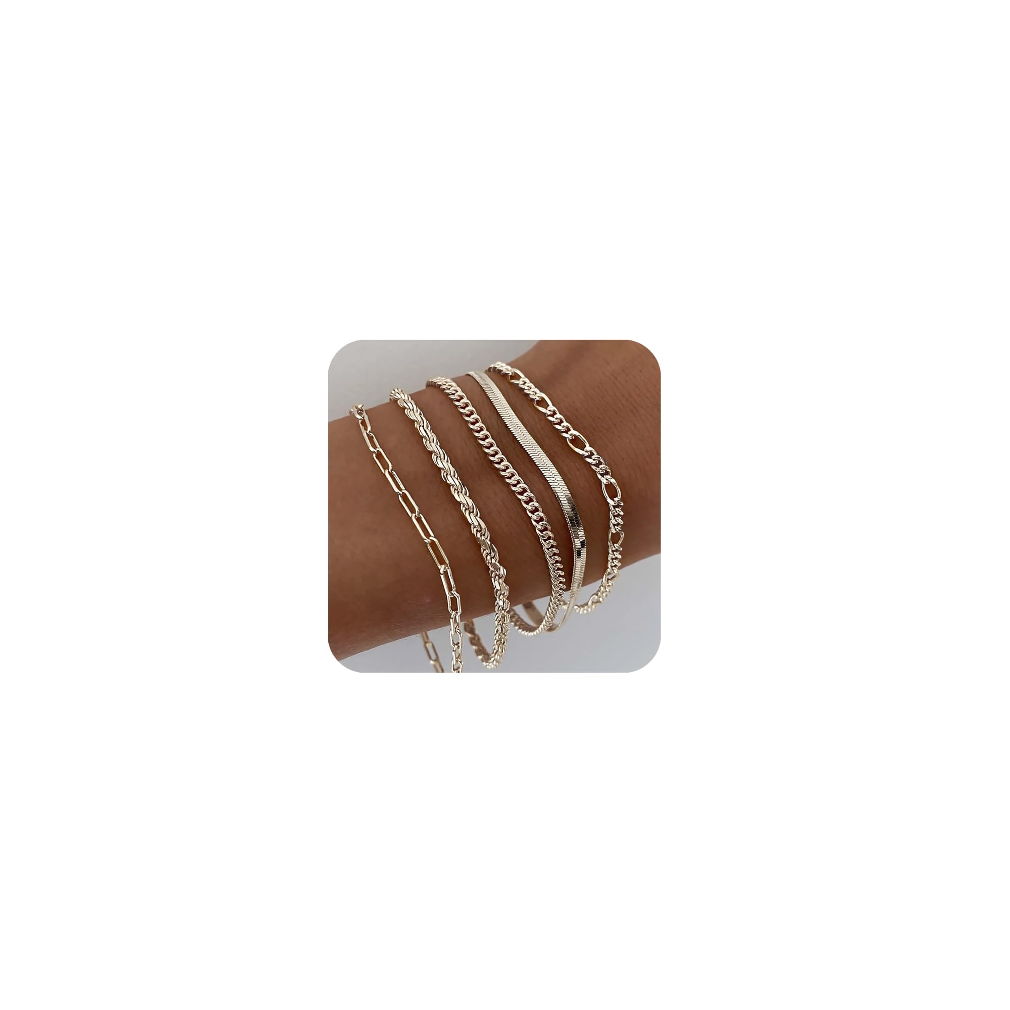 DEARMAY Sterling Silver Chain Bracelets for Women Trendy Silver Jewelry ...